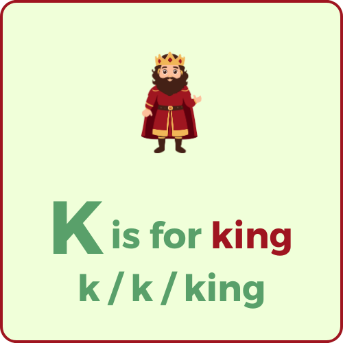 K Phonics Words Memory Game